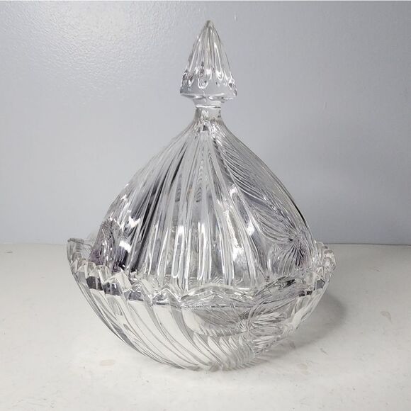 Mikasa | Accents | Vintage Mikasa Crystal Cutcandy Dish With Lid Etched ...